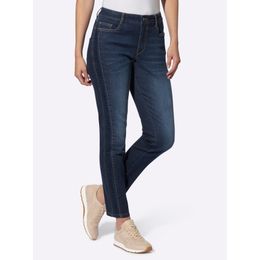 Heine Damen Boyfriend-Jeans, blau, Gr. 38, unifarben, 81% Baumwolle, 17% Polyester, 2% Elasthan, Jeans