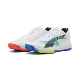 PUMA Damen Sneaker "Accelerate Turbo 4 Game On Handballschuhe Erwachsene", Gr. 38weiß glowing rot ultra blau, Obermaterial: Textil, Synthetik;