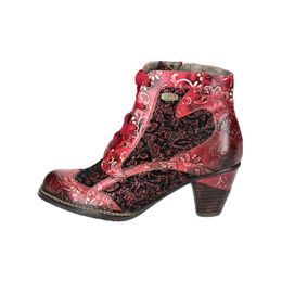 Laura Vita Damen Schn&uuml;rstiefelette "Laura Vita Stiefelette Leder/Textil", Gr. 37, rot, Leder, Textil, Schuhe
