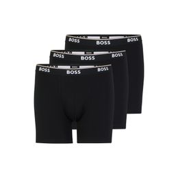 BOSS Herren Langer Boxer, Gr. 4XL, schwarz, Obermaterial: 95% Baumwolle, 5% Elasthan, Unterhosen, mit Logo-Bund