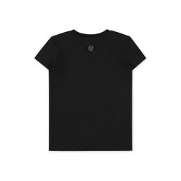 Philipp Plein Damen T-Shirt "Kurzarm-Rundhals-T-Shirt", schwarz, Gr. 12, Obermaterial: 100% Baumwolle, Shirts