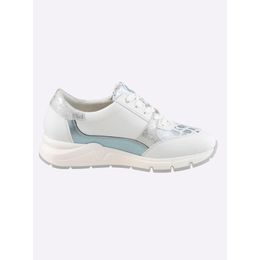 Casual Looks Damen Sneaker, Gr. 41wei&szlig;, eisblau, Lederimitat, Veloursleder, Schuhe