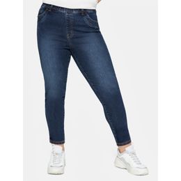 sheego Damen Jeansjeggings, blau, Gr. 48, unifarben, 76% Baumwolle, 22% Polyester, 2% Elasthan, Jeans