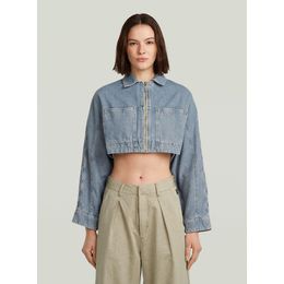 G-Star Raw Jeansjacke G-STAR "Hyper Cropped Jacke", Damen, Gr. L, vintage platinum blau, Obermaterial: 100% Baumwolle, Jacken Jeansjacke