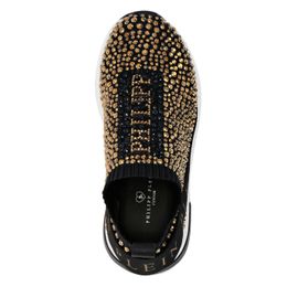 Philipp Plein Jungen Sneaker "Mit Schmucksteinen", Gr. 320216, schwarz, gold, Schuhe