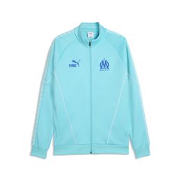 Puma Damen Sweatjacke "Olympique de Marseille KING Anthem Jacke Herren"team aqua wei&szlig; blau, Gr. L, Obermaterial: 63% Polyester, 37% Baumwolle;