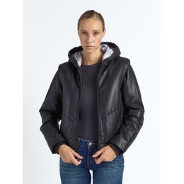 Maze Damen Lederjacke "42023013", schwarz, Gr. S, Obermaterial: 100% Lammleder; Innenfutter: 100% Polyester ; Ärmelfutter: 100% Polyester;