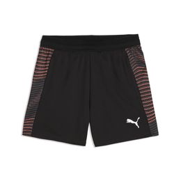 Sporthose Puma "individualFINAL Fu&szlig;ballshorts Jugendliche", M&auml;dchen, Gr. 116, Normalgr&ouml;&szlig;en, dusky gray mint jelly glowing rot gr&uuml;n, Obermaterial: 100% Polyester. Taschenfutter: 100% Polyester. Einsatz: 100% Polyester. Unterer Bund: 89% Polyester, 11% Elasthan, unifarben, regular fit, Hosen Sporthose