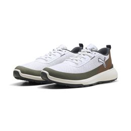 Golfschuh Puma "Gruve Sport Golfschuhe Herren", Damen, Gr. 40, wei&szlig; fudge schwarz sage braun gr&uuml;n, Obermaterial: Textil, Synthetik; Futter: Textil; Innensohle: Textil; Laufsohle: Gummi, Schuhe
