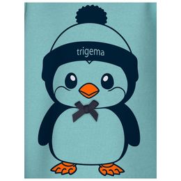TRIGEMA M&auml;dchen Sweatshirt "TRIGEMA Langarmshirt mit s&uuml;&szlig;em Pinguin-Print", blau, Basic, Gr. 104, 95% Baumwolle, 5% Elastan, Sweatshirts