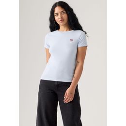 Levi's LEVI'S Damen T-Shirt "Mini-Logo", wei&szlig;, Basic, Gr. S, unifarben, Jersey, Obermaterial: 100% Baumwolle, Shirts, mit kleiner Markenlogo-Stickerei auf