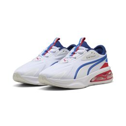 Sneaker Puma "BMW M Motorsport Solar Sneakers Erwachsene", Herren, Gr. 40.5, wei&szlig; cool cobalt pop rot blau, Obermaterial: Textil, Synthetik. Futter: Textil - Naturfaser. Innensohle: Textil. Laufsohle: Gummi, Schuhe Sneaker
