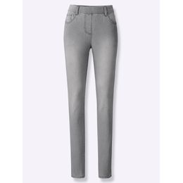 Heine Damen Schlupfjeans, blau, Gr. 38, unifarben, 81% Baumwolle, 17% Polyester, 2% Elasthan, Jeans
