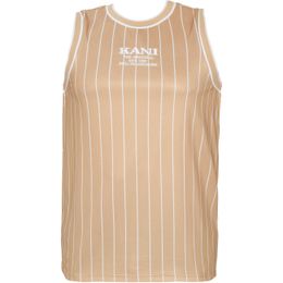 Karl Kani Herren Tanktop "Karl Kani Herren KM232-001-2 KK Retro Pinstripes Basketball Tank"sand, wei&szlig;, Gr. L, 100% Polyester (Recycelt), Tops