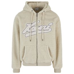 Karl Kani Damen Sweatjacke "Karl Kani Herren KM223-001-2 Varsity OS Teddy Zip Hoodie cream"cream, Gr. S, 65% Polyester, 35% Polyacryl, Sweatjacken