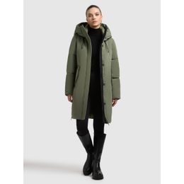 Kurzmantel Khujo "NEAN", Damen, Gr. L, muted gr&uuml;n, 55% Baumwolle, 45% Polyester, unifarben, eingesetzt elastischer Bund mit Windstopper, M&auml;ntel Kurzmantel