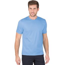 TRIGEMA Herren T-Shirt "TRIGEMA T-Shirt aus 100% Baumwolle", blau, Basic, Gr. S, 100% Baumwolle, Shirts