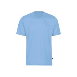 TRIGEMA Herren T-Shirt "TRIGEMA T-Shirt aus 100% Baumwolle", blau, Basic, Gr. S, 100% Baumwolle, Shirts