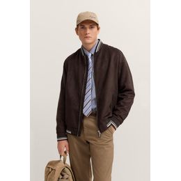 Bugatti Herren Collegejacke "Regular Fit", braun, Gr. 58, unifarben, 100% Polyester, Jacken, wasserabweisend trotz leicht perforiertem Oberstoff