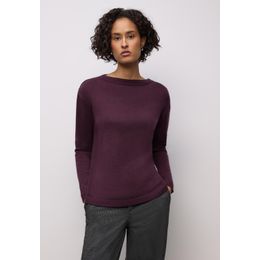 Strickpullover Street One, Damen, Gr. 34, jazz berry, Stoff, 30% Polyester, 29% Polyacryl, 21% Viskose, 20% Nylon, unifarben, comfort fit normal, U-Boot-Ausschnitt, B&uuml;ndchen, Pullover Strickpullover