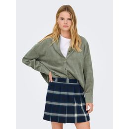 Only Damen Langarmbluse "ONLMARIKE LIFE L/S CORD LOOSE SHIRT PNT", gr&uuml;n, Gr. S, unifarben, Web, Obermaterial: 88% Polyester, 10% Nylon, 2% Elasthan,