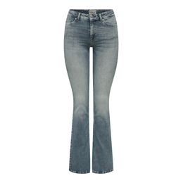 Only Damen Bootcut-Jeans "ONLBLUSH MID FLARED DNM REA570"special blau grau denim, Gr. S, unifarben, Denim/Jeans, Obermaterial: 91% Baumwolle, 5%