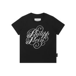 T-Shirt Philipp Plein "Coursive", Jungen, Gr. 10, 02, schwarz, Obermaterial: 100% Baumwolle, Shirts T-Shirt