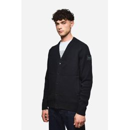 Herren Strickjacke "LAUDA WOOL RICH CARDIGAN Herren", schwarz, Gr. M, Weekend Offender, 100% Baumwolle, Strickjacken