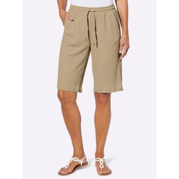 Classic Basics Damen Bermudasbeige, Gr. 40, unifarben, 97% Polyester, 3% Elasthan, Hosen