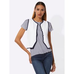 CR&Eacute;ATION L CREATION L Damen Strickwesteecru, Gr. 44, unifarben, 50% Viskose, 25% Polyester, 25% Polyamid, Westen