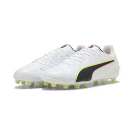 Puma Damen Fu&szlig;ballschuh "KING 20 PRO FG/AG Fu&szlig;ballschuhe Erwachsene", Gr. 44wei&szlig; glowing rot gelb alert, Obermaterial: Synthetik, Textil. Futter: