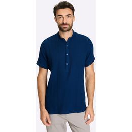 Catamaran Herren Kurzarmhemd, blau, Gr. 43, unifarben, 100% Baumwolle, Hemden