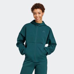 Damen Kapuzensweatshirt "W FI SL FZ HD"aurora ivy, Gr. S, adidas Sportswear, Obermaterial: 68% Baumwolle, 32% Polyester, Sweatshirts