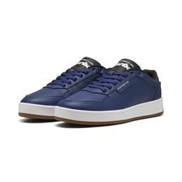 Sneaker Puma "Porsche Legacy Court Classic Lux Sneakers Erwachsene", Herren, Gr. 38, blau jewel, Obermaterial: Synthetik, Kuhleder. Futter: Textil. Innensohle: Textil. Laufsohle: Gummi, Schuhe Sneaker