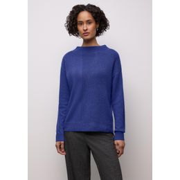 Pullunder Street One, Damen, Gr. 34, amparo blau meliert, Web, 37% Baumwolle, 34% Polyacryl, 26% Polyester, 3% Elasthan, unifarben, comfort fit normal, Rundhals, B&uuml;ndchen, Pullover Pullunder