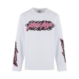 Karl Kani Herren Longsleeve "Karl Kani Woven Signature Kani Heat LS"pink, schwarz, Gr. XS, bedruckt, 100% Baumwolle, Shirts