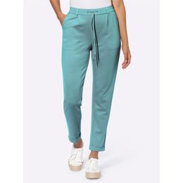 Jogger Pants Inspirationen, Damen, Gr. 24, Kurzgr&ouml;&szlig;en, ozean, 58% Viskose, 36% Polyamid, 6% Elasthan, unifarben, lang, Hosen
