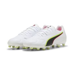 Puma Kinder Fu&szlig;ballschuh "KING 20 MATCH FG/AG Fu&szlig;ballschuhe Jugendliche", Gr. 34,5wei&szlig; glowing rot gelb alert, Obermaterial: Synthetik; Futter:
