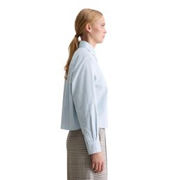 Marc O'Polo Damen Langarmbluse "aus Organic Cotton", blau, Gr. XL, MARC O'POLO DENIM, unifarben, Obermaterial: 100% Baumwolle, Blusen