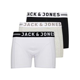 Jack & Jones Jack & Jones Boxershorts 'Sense' Herren Gr&ouml;&szlig;e XXS graumeliert / schwarz / wei&szlig;