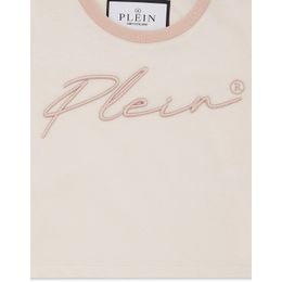 Philipp Plein Damen T-Shirt "Signature", beige, Gr. 6, Obermaterial: 100% Baumwolle, Shirts