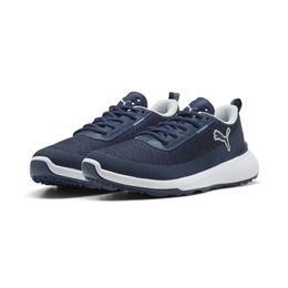 Golfschuh Puma "Gruve Sport Golfschuhe Herren", Damen, Gr. 40, deep navy ash gray blau, Obermaterial: Textil, Synthetik; Futter: Textil; Innensohle: Textil; Laufsohle: Gummi, Schuhe