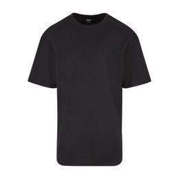 T-Shirt Urban Classics "Urban Classics Herren Waffle Tee", Damen, Gr. L, schwarz, 65% Polyester, 35% Baumwolle, unifarben, oversize, Rundhals, Shirts T-Shirt