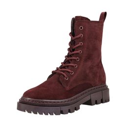 Tamaris Damen Schn&uuml;rstiefelette "Tamaris Stiefelette Veloursleder", Gr. 36merlot, Veloursleder, Schuhe
