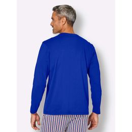 Herren Pyjamaoberteil "Schlafanzug-Shirt", Gr. 60royalblau, 100% Baumwolle, unifarben, Shirts