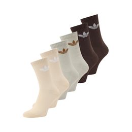 adidas originals Socken 'Trefoil' 6er Pack Damen Gr&ouml;&szlig;e 42/44 beige / schoko / hellgrau