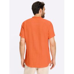 Catamaran Herren Kurzarmhemd, orange, Gr. 41, unifarben, 100% Baumwolle, Hemden