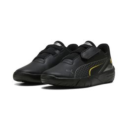 Sneaker Puma "Scuderia Ferrari Drift Cat 11 Sneakers Kinder", Kinder, Gr. 27,5, schwarz speed gelb, Obermaterial: Textil, Synthetik; Futter: Textil; Innensohle: Textil; Laufsohle: Synthetik, Schuhe Sneaker