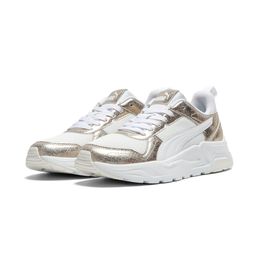 Sneaker Puma "Trinity 2 Metallic Whisper Sneakers Damen", Damen, Gr. 35,5, wei&szlig; gold warm, Obermaterial: Textil, Synthetik; Futter: Textil; Innensohle: Textil; Laufsohle: Gummi, Synthetik, Schuhe Sneaker