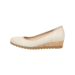 Gabor COMFORT Damen Keilpumps "Gabor Comfort Pumps Leder", Gr. 42, beige, Leder, Schuhe